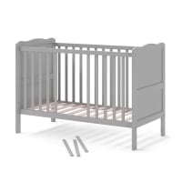Lit enfant 120 cm, 2x barrières, chenille, droite, Gris foncé Cloudy ...