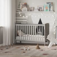 Lit enfant 120 cm, 2x barrières, chenille, droite, Gris foncé Cloudy ...
