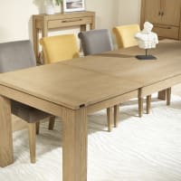 Table rectangulaire en chêne 2 rallonges 6/10 couverts beige Lucette ...