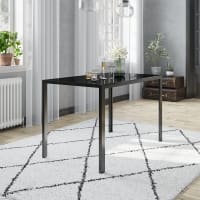 Table ronde 4 places en manguier massif noir Rivano | Maisons du Monde