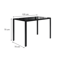 Table extensible 160 avec plateau en porcelaine grise et pieds noirs ...