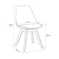 Set di 4 sedie similpelle beige 84x44 cm Elia | Maisons du Monde