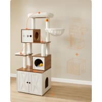 Arbre à chat griffoir multi-niveaux avec hamac et niche Danoo | Maisons ...
