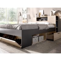 Base de cama melamina blanco 140 x 190 cm Leandre | Maisons du Monde