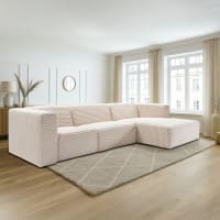 Chauffeuse 1 places pour canapé modulable tissu écru effet laine ...