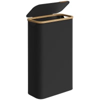 Cesto de ropa sucia de 90 l con forro extraíble de color negro Roxanne ...