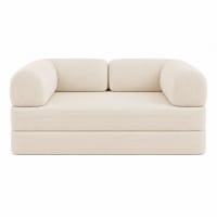 Sofá cama rápido 3 plazas terciopelo beige grisáceo Hailie jade ...