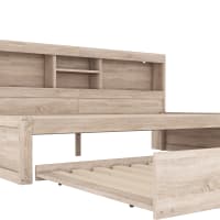 Cama infantil de madera blanca 90x200 cm con cama nido y 2 cajones ...
