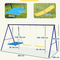Balancín para niños 150x32x60 cm amarillo, rojo y azul | Maisons du Monde