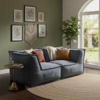 Sofá modular en borreguito texturizado, 2 plazas, blanco Nova bouclé ...