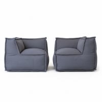 Sofá modular en borreguito texturizado, 2 plazas, blanco Nova bouclé ...