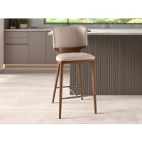 Tabouret rembourré fabriqué à la main Brun | Maisons du Monde