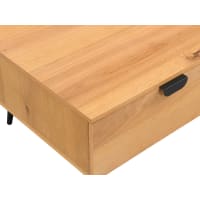 Table basse effet bois naturel design latte 2 portes coulissantes ...