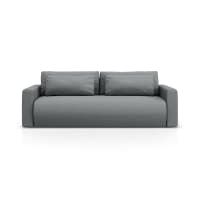 Sofá cama 3 plazas terciopelo texturizado mostaza Plume | Maisons du Monde