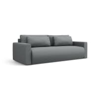 Sofá cama 3 plazas terciopelo texturizado mostaza Plume | Maisons du Monde