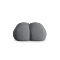 Puf tejido de rizo gris grafito Myra | Maisons du Monde