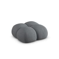Puf tejido de rizo gris grafito Myra | Maisons du Monde
