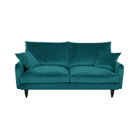 Canapé 3 places en velours bleu paon Sasha | Maisons du Monde