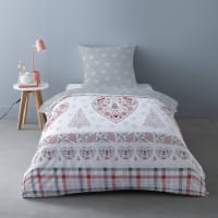 Parure housse de couette 100% coton imprimée + 1 taie 140x200 cm ...