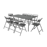 Set tavolo da giardino bistrot pieghevole in acciaio con 4 sedie ...