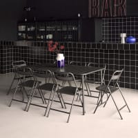 Set tavolo da giardino bistrot pieghevole in acciaio con 4 sedie ...