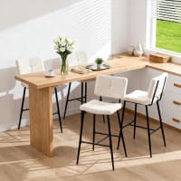 2er-Set Barstühle Industriell Bouclé Beige Pomona bar boucle | Maisons ...