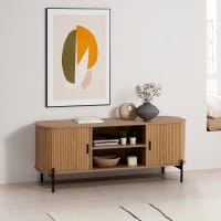 Meuble tv modulable 100 cm 2 portes effet chêne Alix | Maisons du Monde