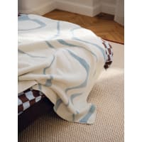 Plaid coton et mérinos - marron 120x170 cm | Maisons du Monde