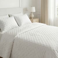 Colcha lisa acolchada extrasuave azul Cama 200(300x280 cm) Pure ...