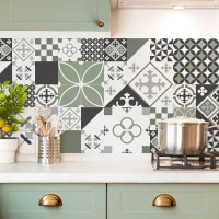 Crédence cuisine en aluminium - 300 x 20 cm - Vert Ciment style ...