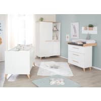 Chambre enfant complète évolutive blanc et effet chêne LEON | Maisons ...