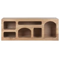 Mueble tv blanco con 3 cajones de rat n natural Sandro | Maisons du Monde