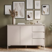 Aparador 2 puertas y 3 cajones color cachemira L 120 cm - Beige Nerio ...