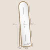Specchio da terra moderno a figura intera con cornice grigio Homcom ...