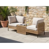 Ensemble de mobilier de patio 5 pièces en bois d'acacia rotin | Maisons ...