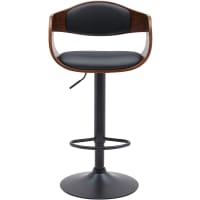Lot 2 tabourets de bar réglables en pvc und synthetik noyer / noir ...