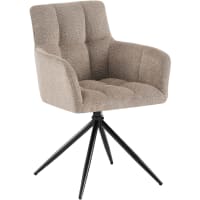 Chaise salle à manger pivotant en stoff taupe Tipton | Maisons du Monde