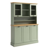Cuisine avec armoire haute PT Chêne Blanc campagnard 300x81,6cm ...