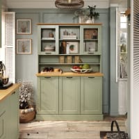 Cuisine avec armoire haute sans PT blanc brillant 350x81,6cm | Maisons ...
