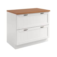 Cuisine en angle sans PT blanc/blanc brillant 190x82cm | Maisons du Monde