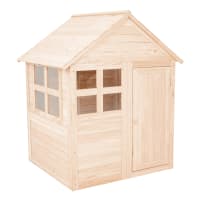 Casita infantil con tobogán rojo, madera FSC, marrón/blanco Laura ...
