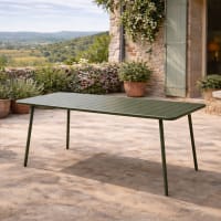 Table de jardin carrée en métal 4 places 70 cm vert cactus Palavas ...