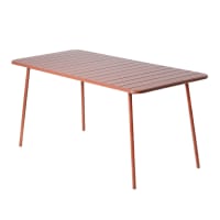 Table basse extérieur ronde acier terracotta mat Ø50cm Claudia ...