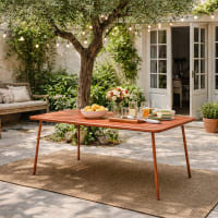 Table basse extérieur ronde acier terracotta mat Ø50cm Claudia ...