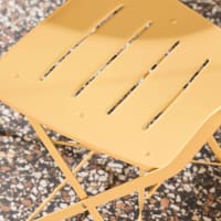 Set mesa de jardín bistró plegable redonda de acero con 2 sillas ...