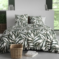 Parure de couette 100% coton 57 fils imprimée 260x240cm 2 taies BIO ...