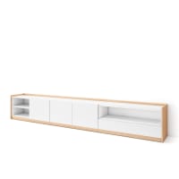 Mobile tv angolare effetto legno bianco/rovere 183,5/310x31,4x35 cm ...