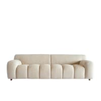 Sofá 3 plazas tejido rizo crema Nola | Maisons du Monde