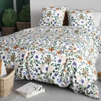 Parure de couette 100% coton 57 fils imprimée 260x240cm 2 taies Flolia ...