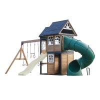 Cubes d'escalade x2 avec pont-toboggan en bois marron fsc® Montessori ...